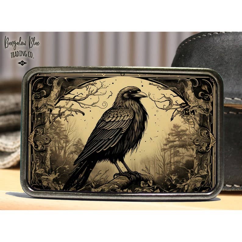 Gothic Raven Belt Buckle – Buffalo Gypsy