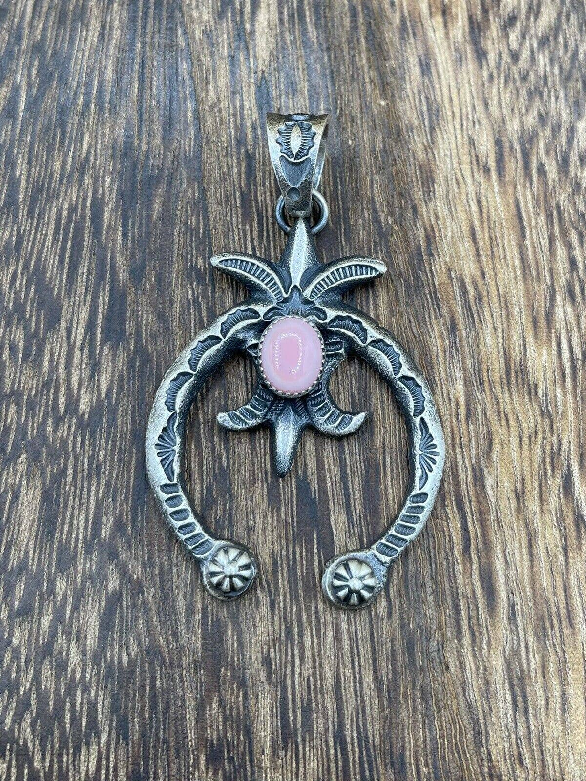 Native American Indian Navajo Handmade Silver Old Look Pink Concho Naj ...
